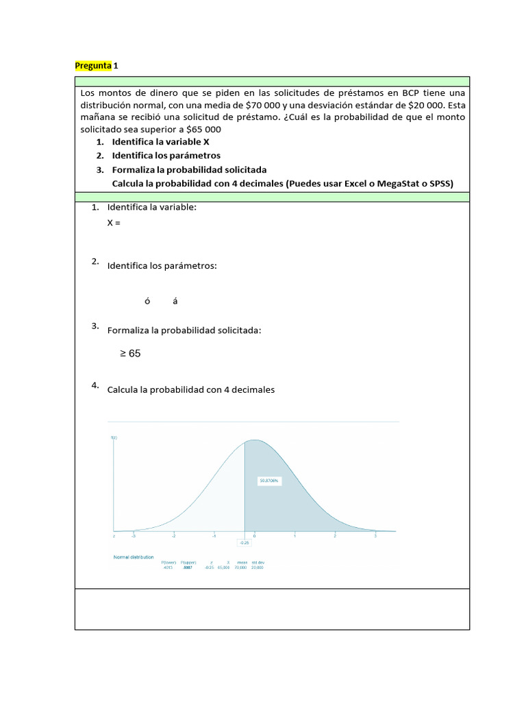 Formato Solucion Probabilidad y Estadistica | PDF