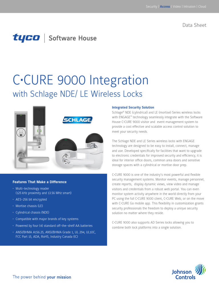 ccure-9000-schlage-nde-le_ds_r01_hs_en | PDF | Access Control | Computing