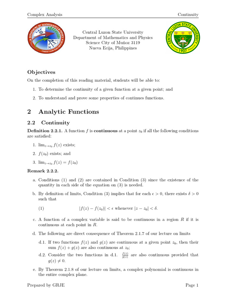 12 Continuity | PDF | Continuous Function | Function (Mathematics)