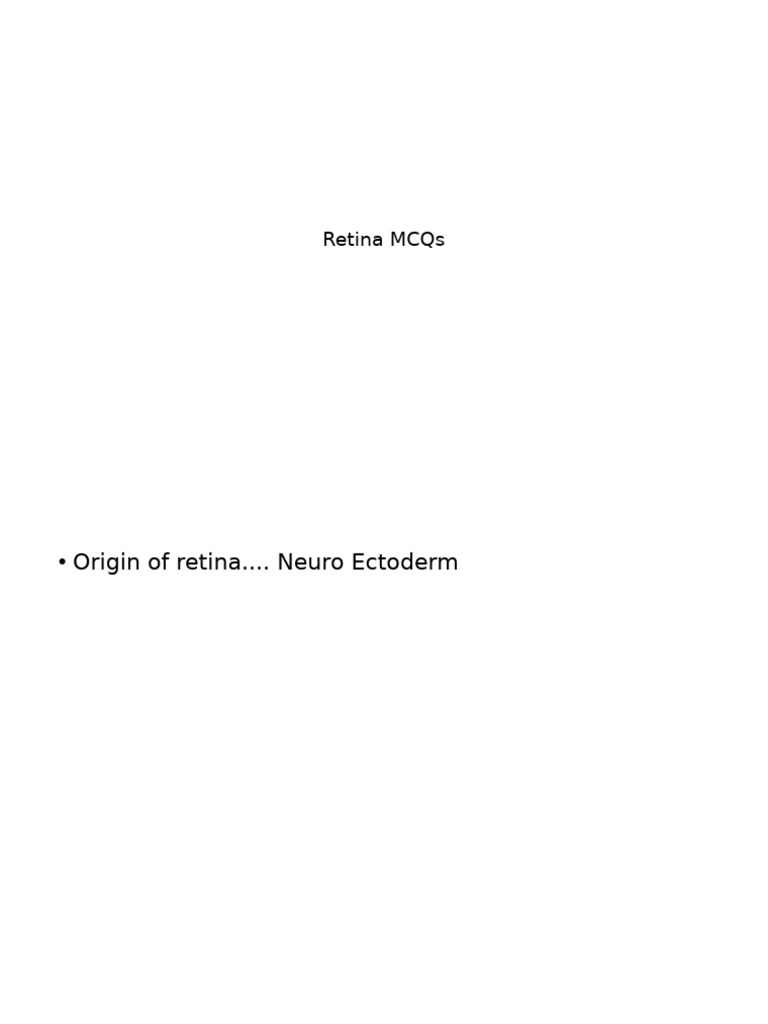 Retina Mcqs | PDF