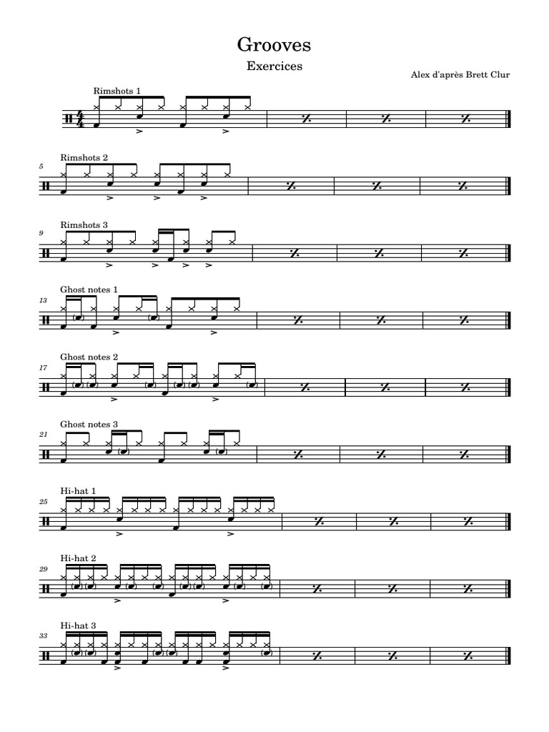 Drum Exercises and Grooves Guide | PDF