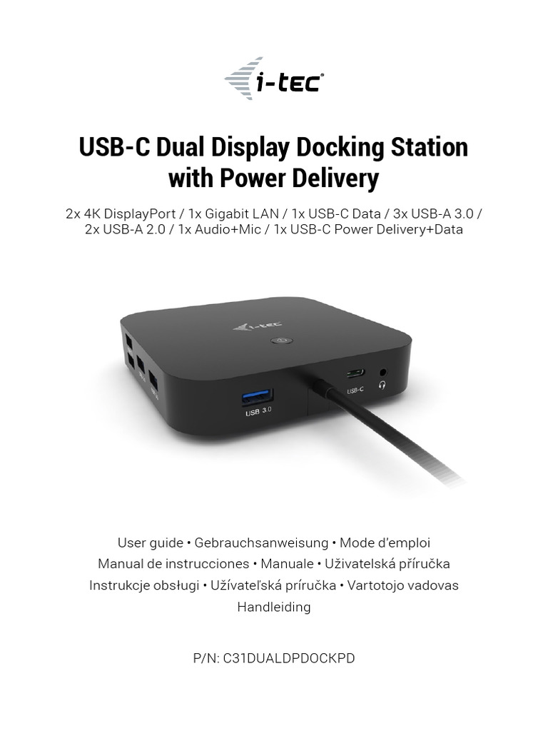 Itec USB-C Dual Display Docking Station With Power Delivery | PDF | Usb ...