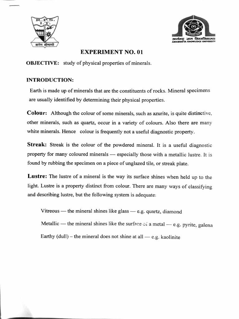 Mineral Properties Study Guide | PDF | Minerals | Mineralogy
