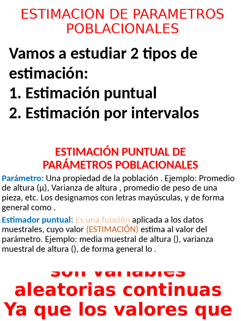 Estimacion Puntual y Por Intervalos | PDF | Estimador | Intervalo de confianza