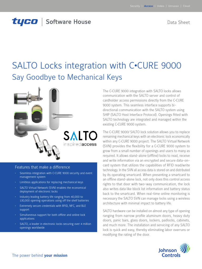 ccure900-salto-locks-integration_ds_r01_hs_en | PDF | Smart Card | Wireless