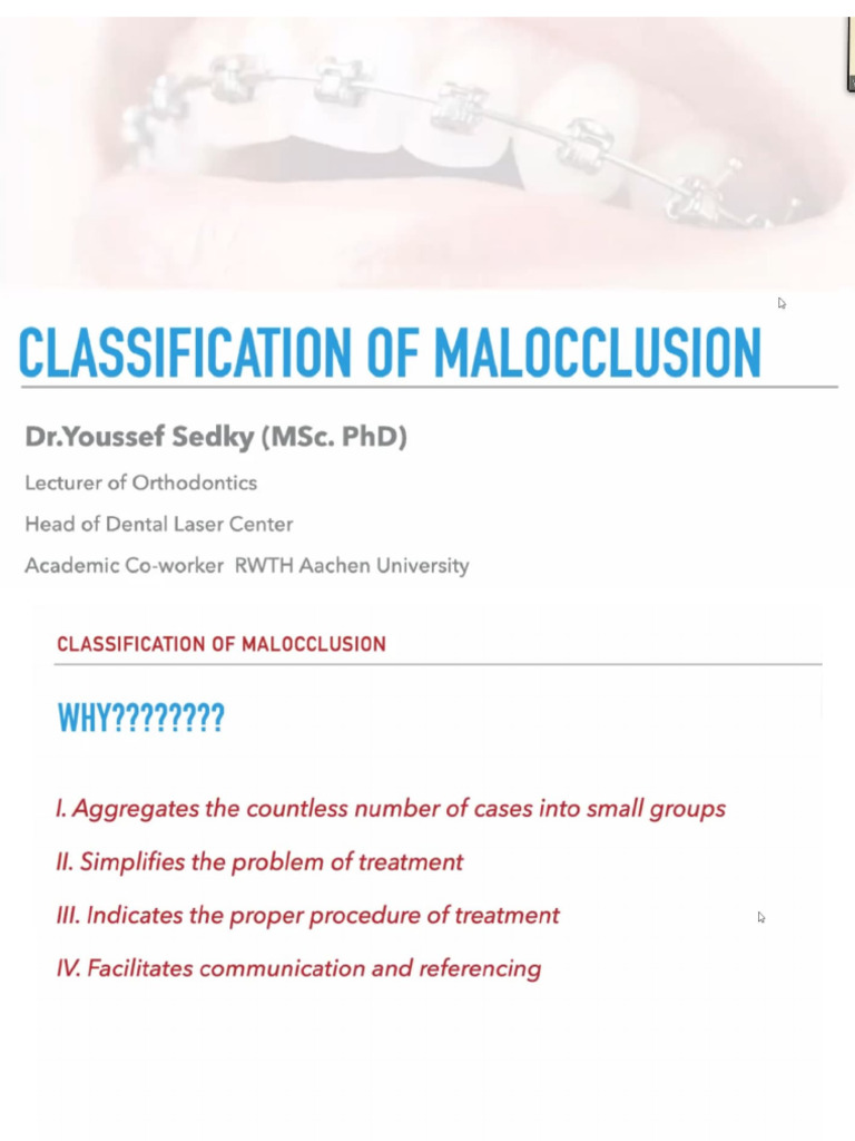 5 Classification of Malocclusion | PDF