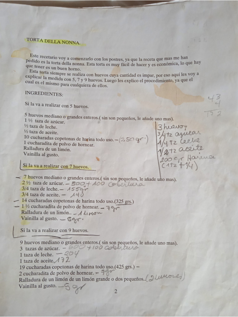Torta de la Nona | PDF