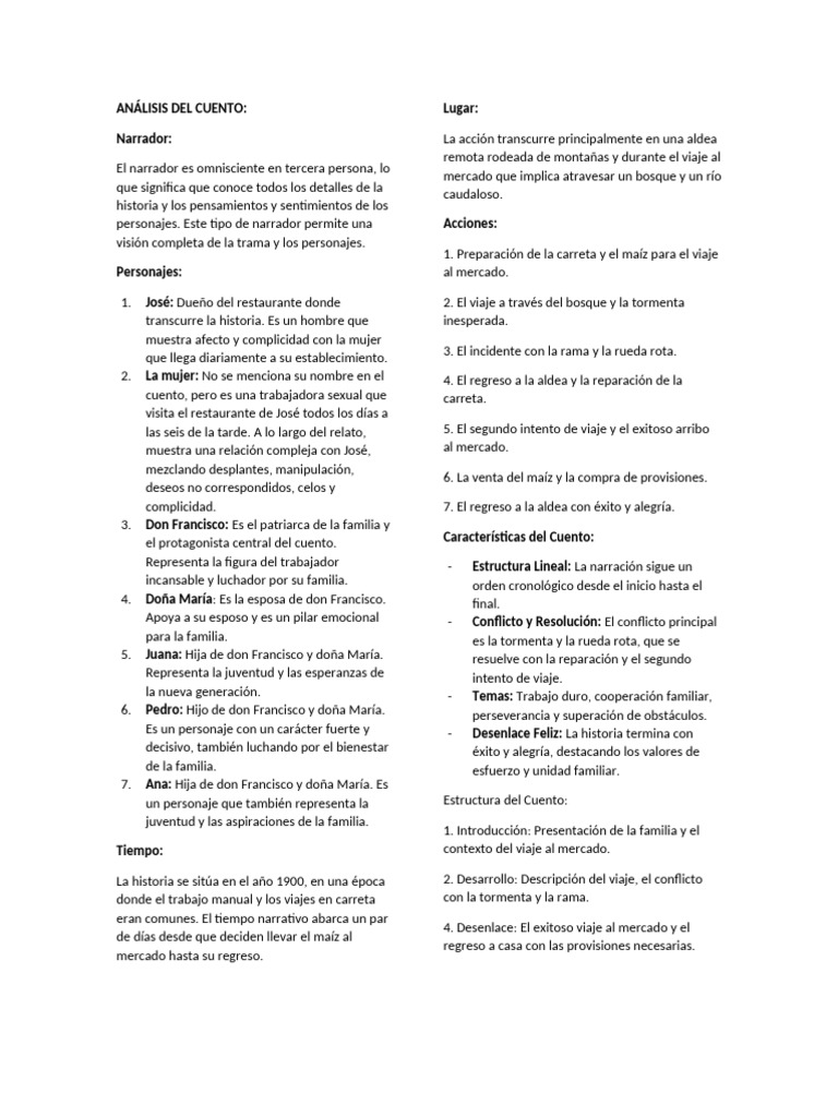ANÁLISIS DEL CUENTO | PDF