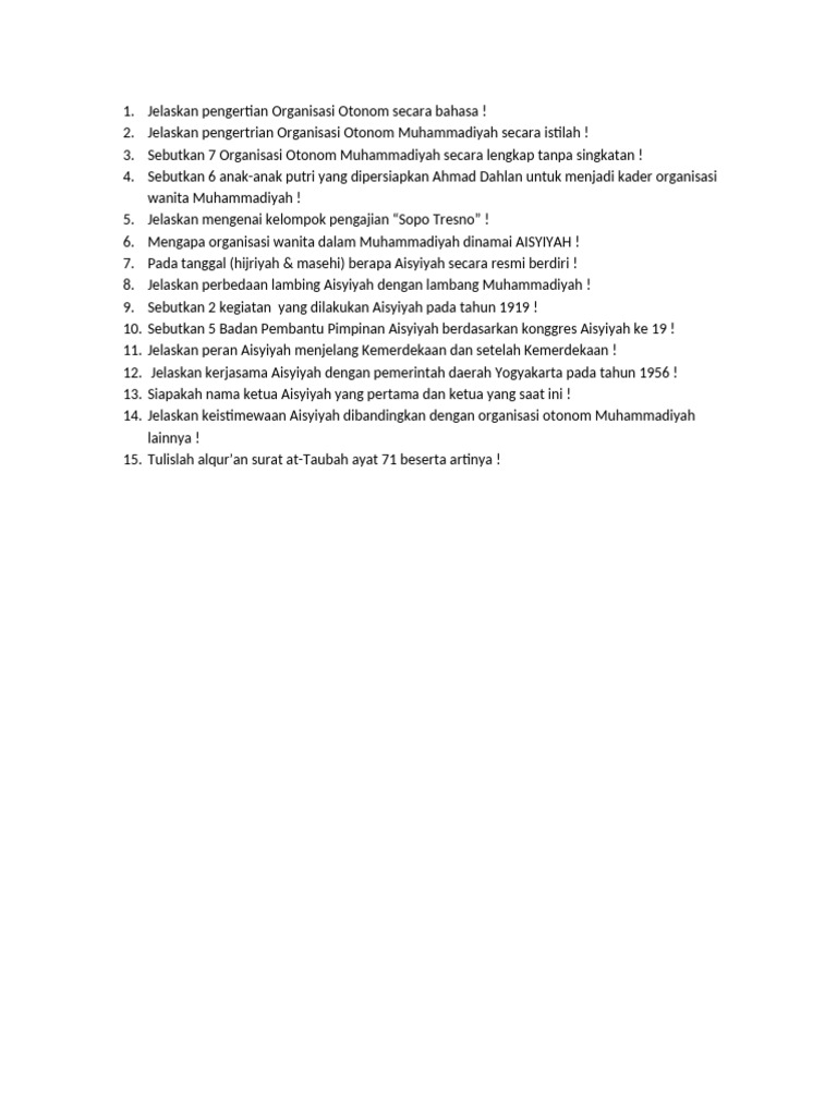 Soal Kelas 2 Aliyah | PDF