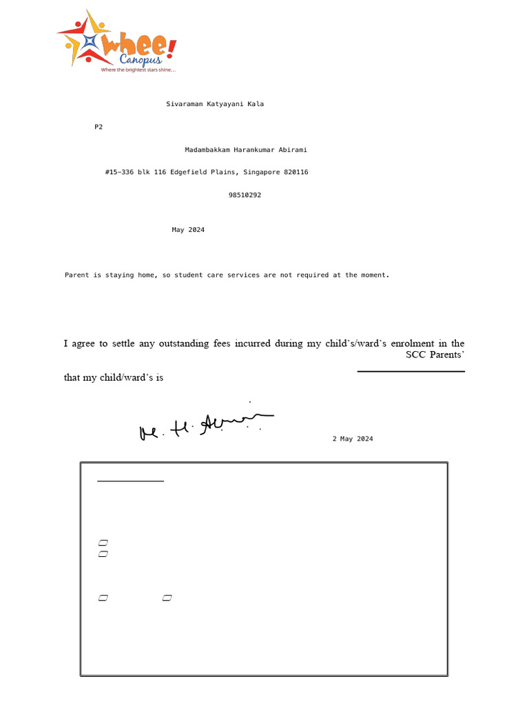 SCC-Withdrawal Form | PDF