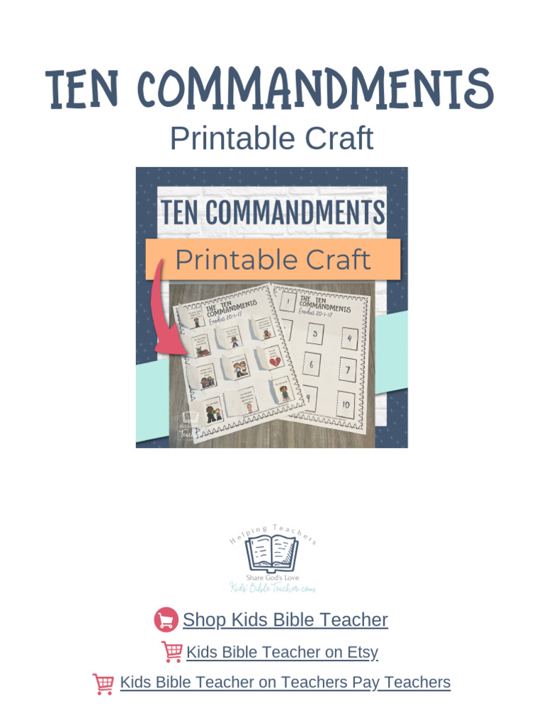 Ten Commandments Craft for Kids | PDF | Ten Commandments | Torah Books