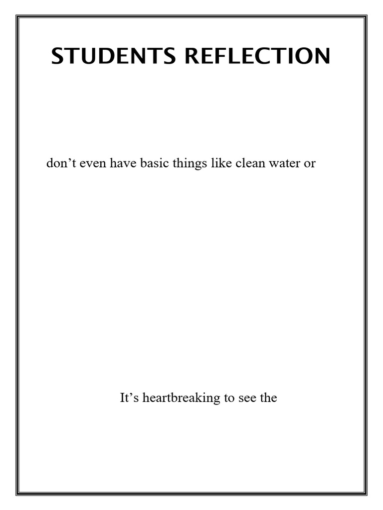 STUDENTS REFLECTION | PDF