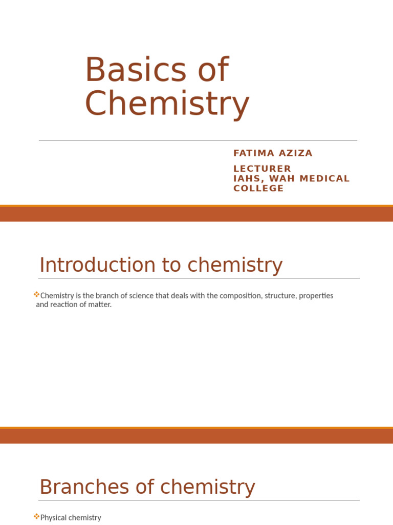Introduction to Chemistry Basics | PDF | Isomer | Chemical Bond