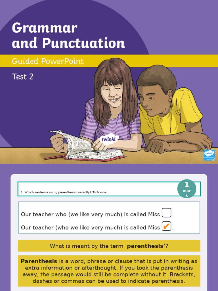 Year 5 Grammar and Punctuation Test 2 | PDF | Adverb | Verb