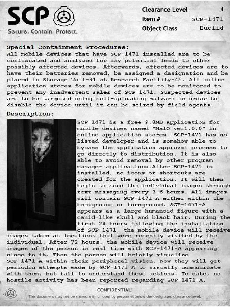 SCP Documents The Pocket SCP 1471 by | PDF