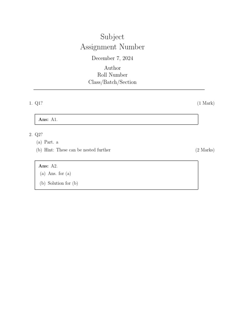 Assignments Template | PDF