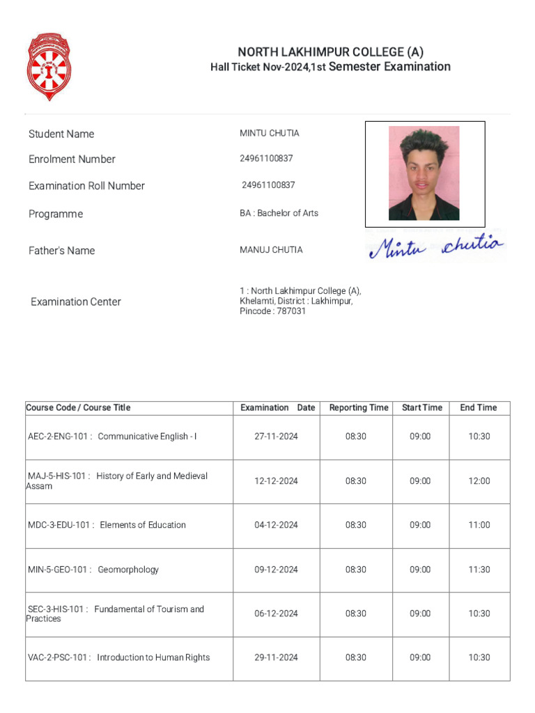 NLC Admit Card for Nov 2024 Exams | PDF