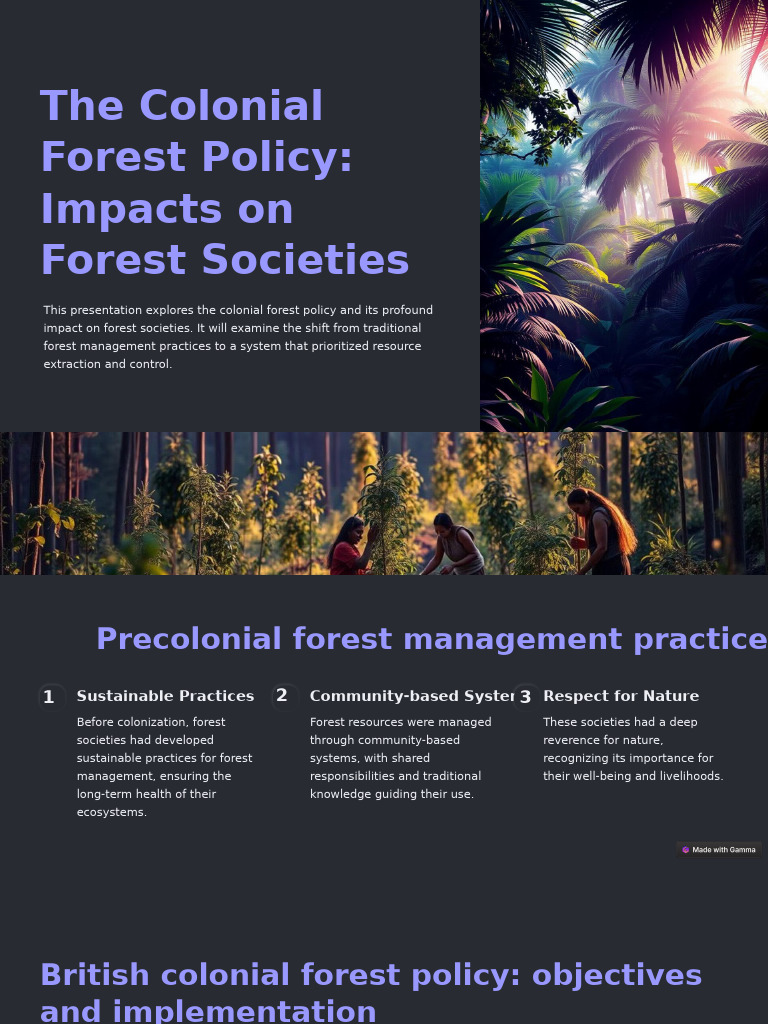 The Colonial Forest Policy Impacts On Forest Societies | PDF | Forests ...