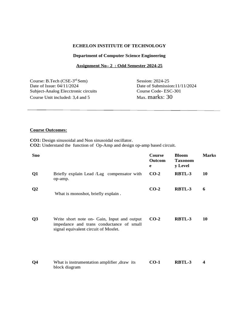 Assignment 2 Format - AEC | PDF
