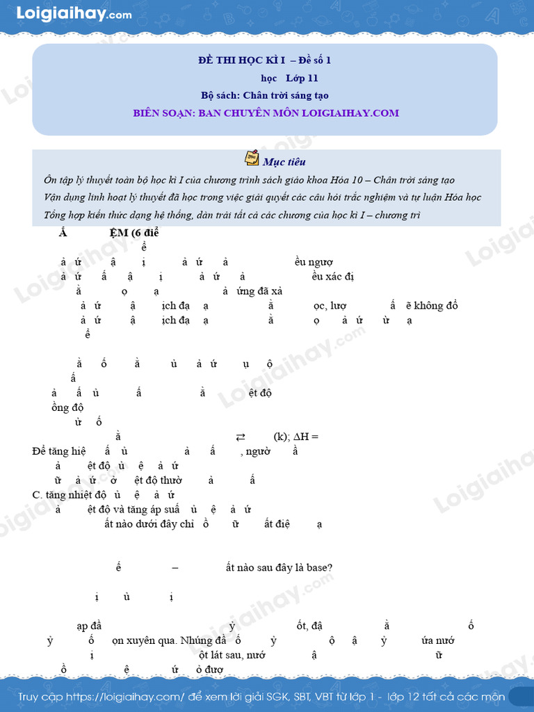 CTST - GK1 - Đề số 1 (có đáp án) | PDF