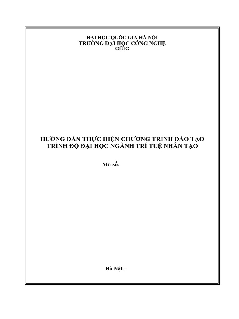 Hướng dẫn Chương trình đào tạo ngành TTNT 1 | PDF