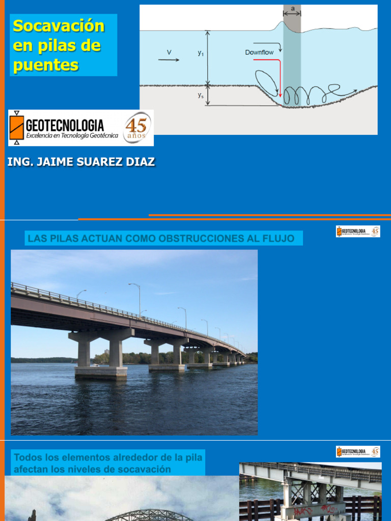 Socavación en pilas de puentes | PDF