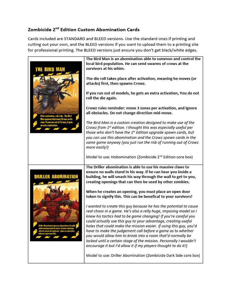 Zombicide 2nd Edition Custom Abominations | PDF | Werewolves