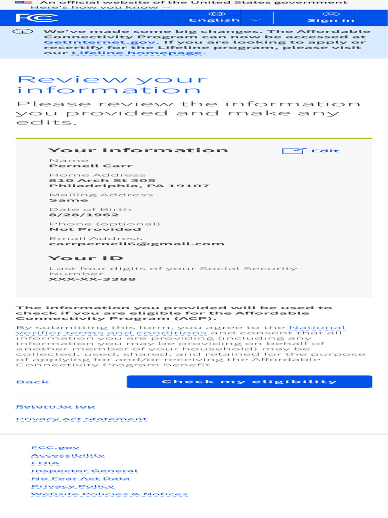 Affordable Connectivity Program Eligibility | PDF