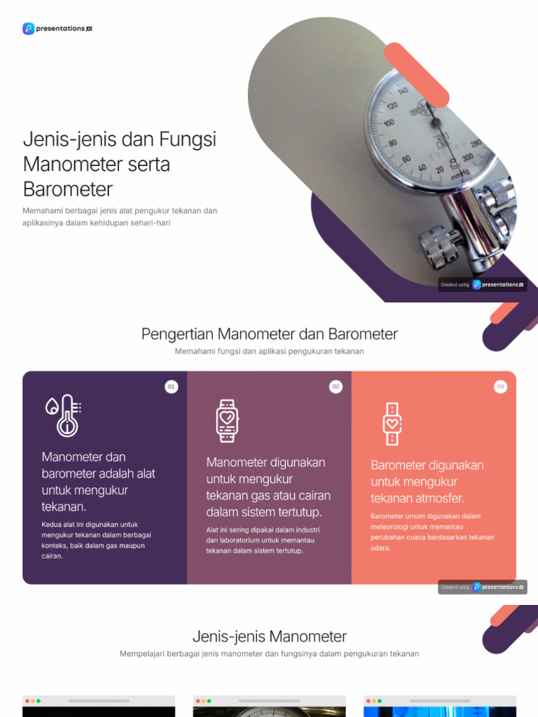 Erik Estrada (221090300010) Jenis Jenis Fungsi Dan Contoh Aplikasi Manometer Dan Barometer | PDF