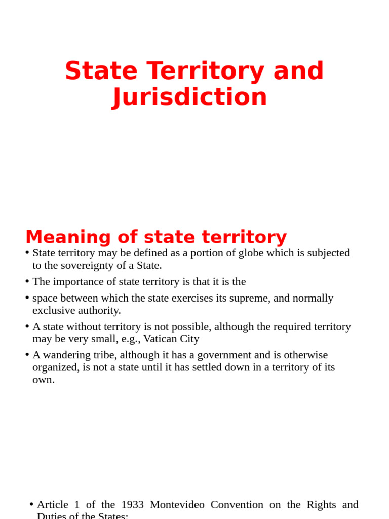 Understanding State Territory and Jurisdiction | PDF | Sovereignty ...