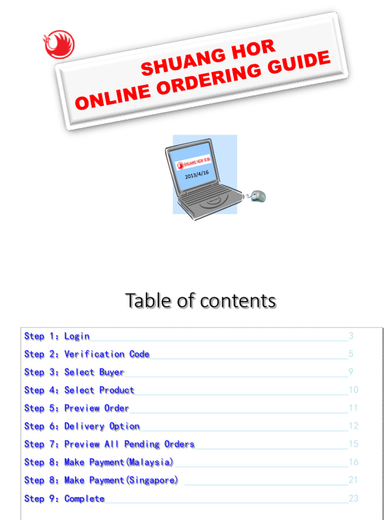 Shuanghor Online Ordering Guide | PDF | Credit Card | Payments