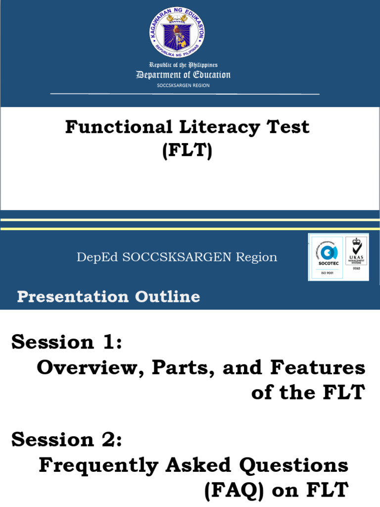 FLT Functional Literacy Test Assessment For A E | PDF | Literacy | Learning