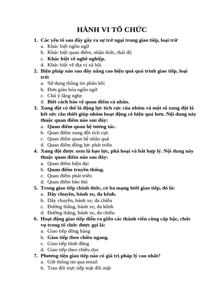 Hành Vi T CH C | PDF