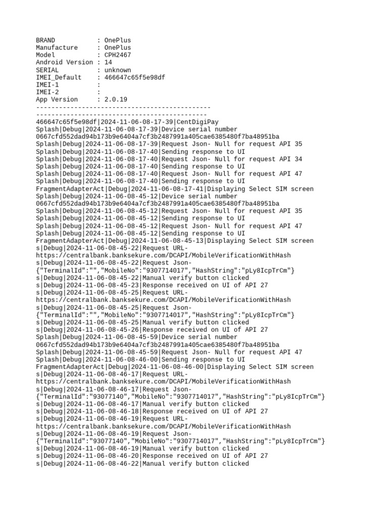 Log 466647c65f5e98df2024110608 | PDF | Smartphone | Operating System ...