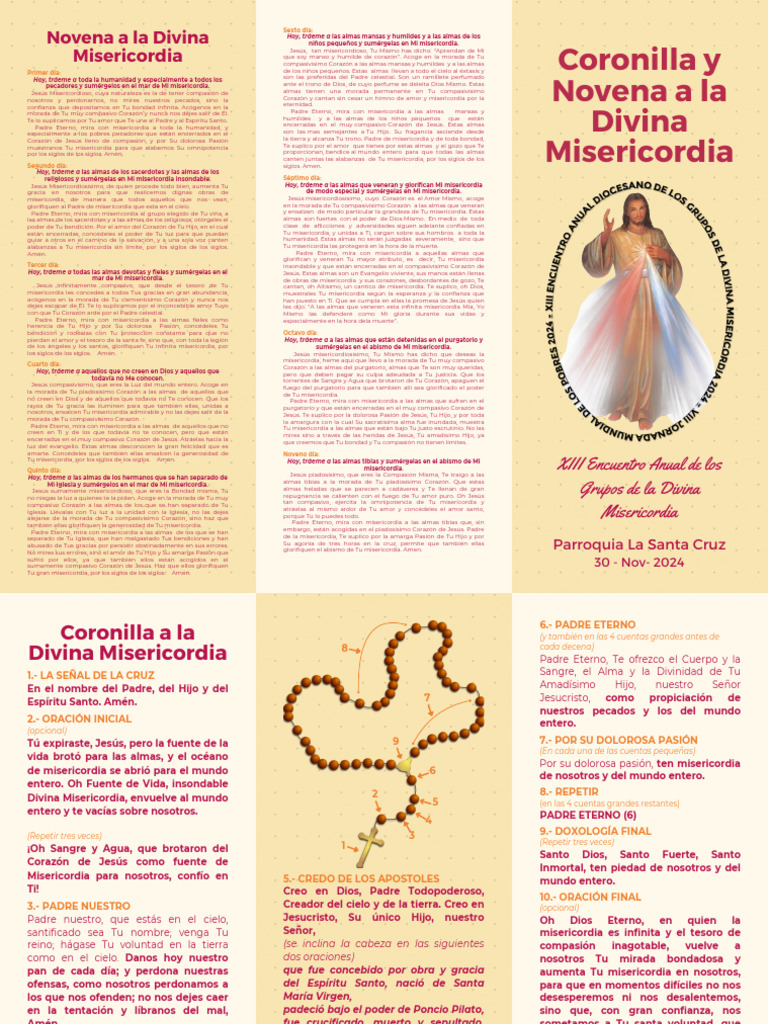 Triptico Coronilla y Novena | PDF | Teología | Creencia religiosa y doctrina