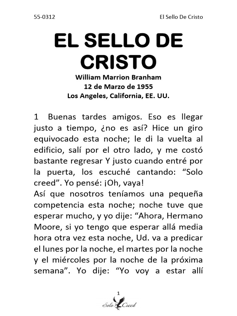 55-0312 EL SELLO DE CRISTO HUB | PDF | Cristo (título) | Fruto Del ...