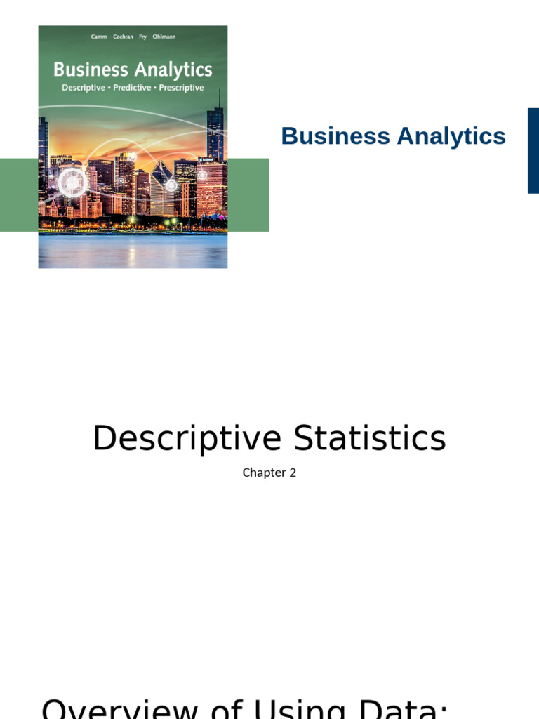 chapter-2 BUSINESS ANALYTICS | PDF | Percentile | Quartile