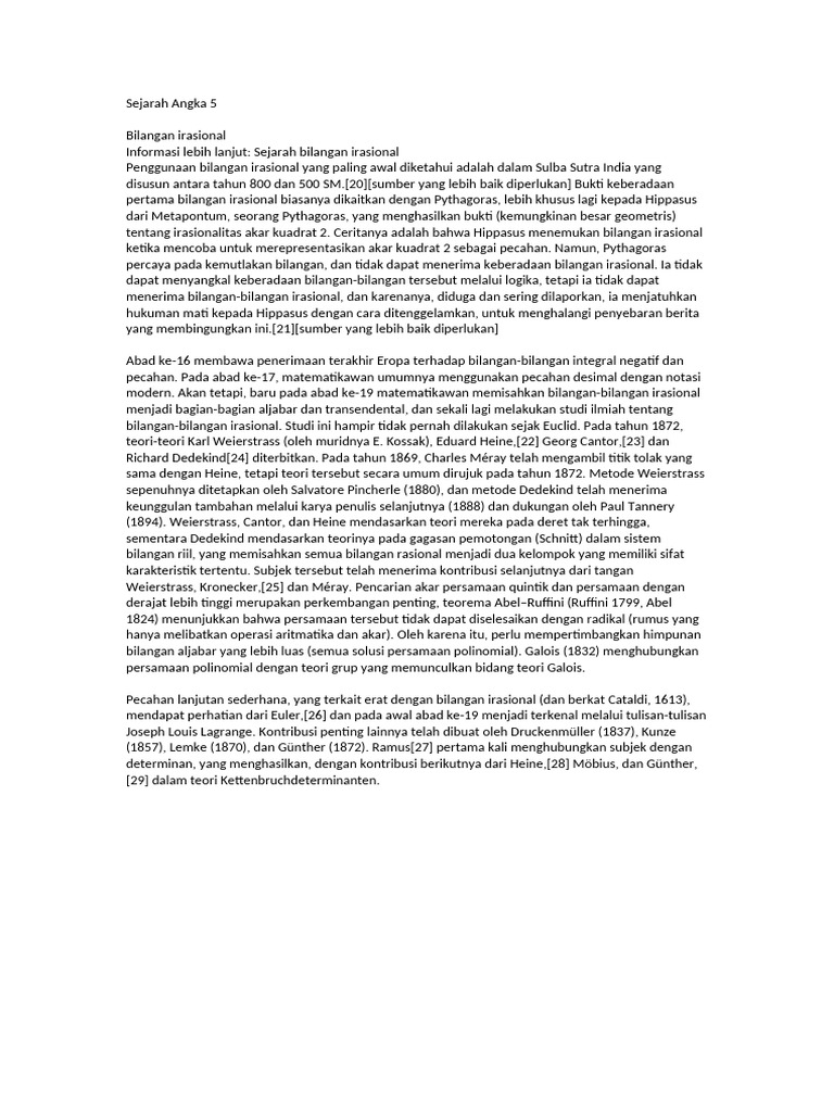 Sejarah Angka 5 | PDF