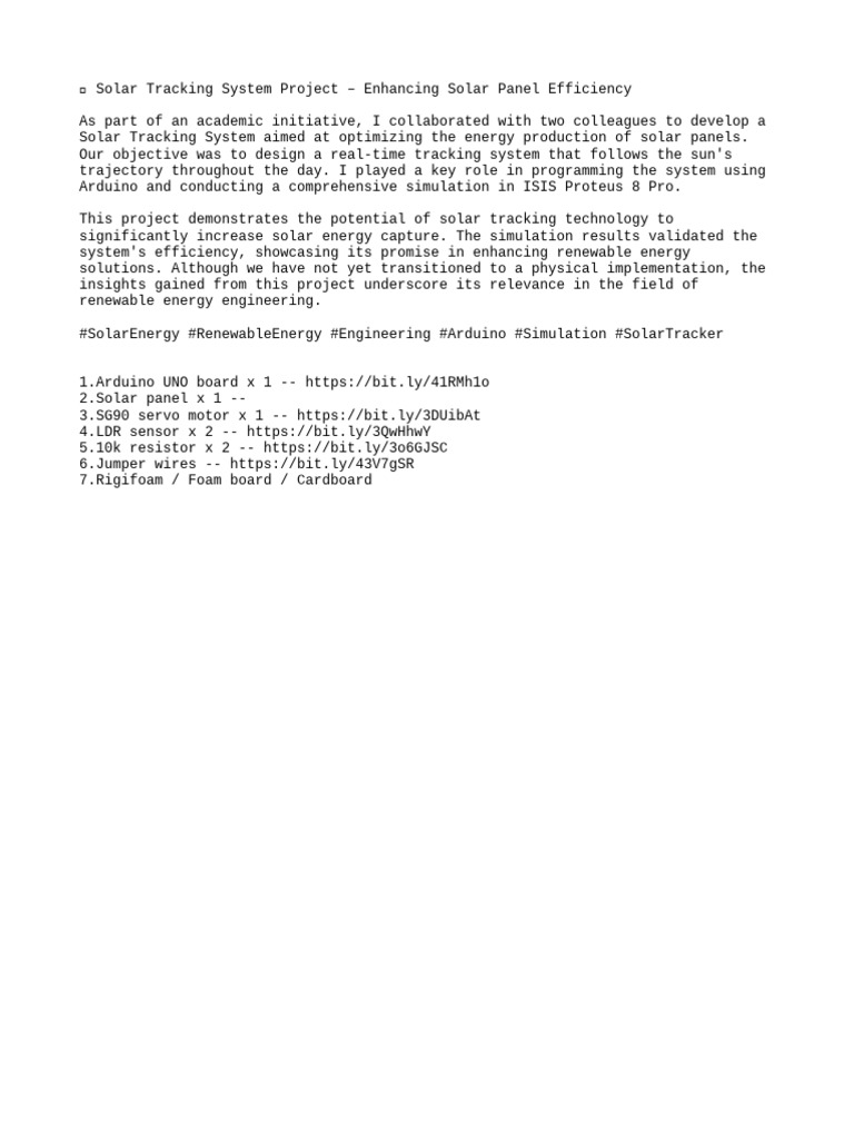 Solar Tracking System | PDF