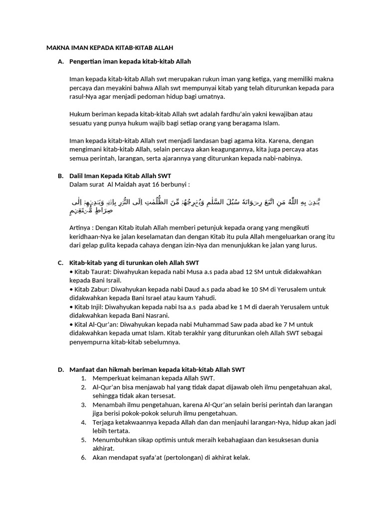 Makna Iman kepada Kitab Allah | PDF