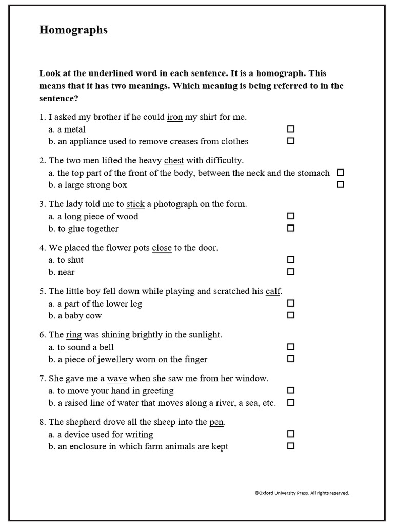 Homographs | PDF