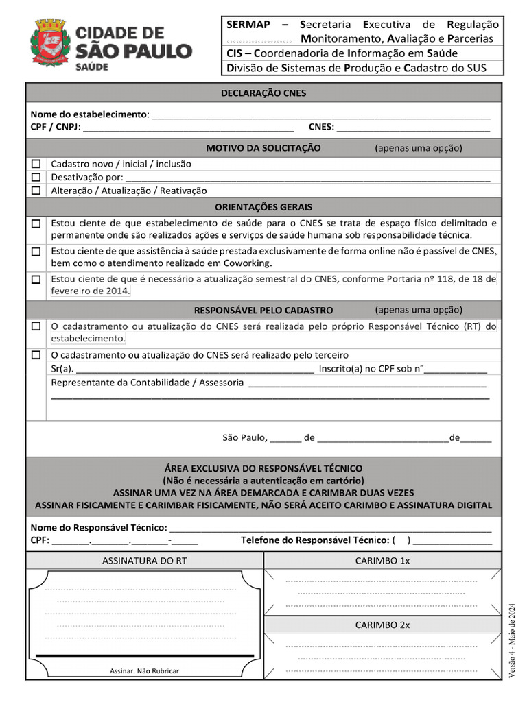 Declaracao CNES v4 | PDF