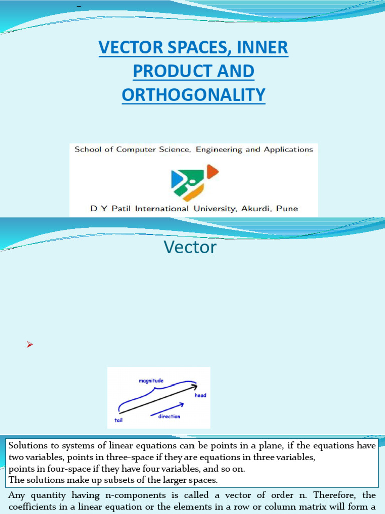 U1-L-6 Vector Space Updated | PDF | Vector Space | Euclidean Vector