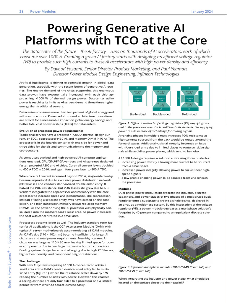 Infineon-Powering Generative Ai Platforms With Tco at The Core-Article-V01 00-EN | PDF ...