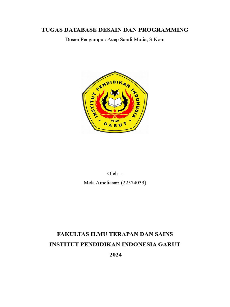Tugas Database Desain Dan Programming | PDF