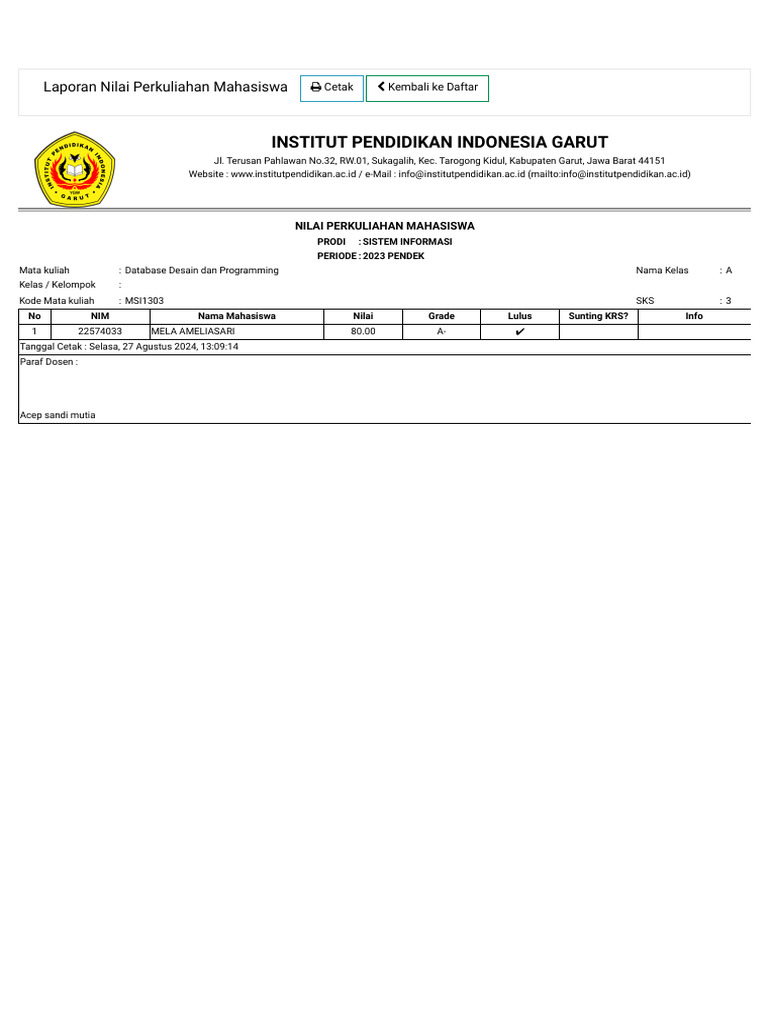 Database Desain Dan Programming | PDF
