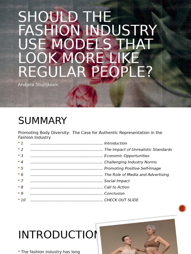 Should The Fashion Industry Use Models That Look | PDF | Fashion ...
