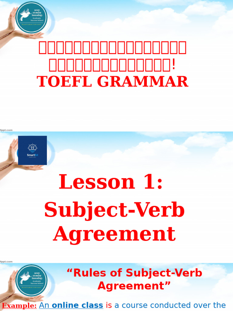 Lesson 1-Subject-Verb Agreement (3) | PDF | Grammatical Number | Plural