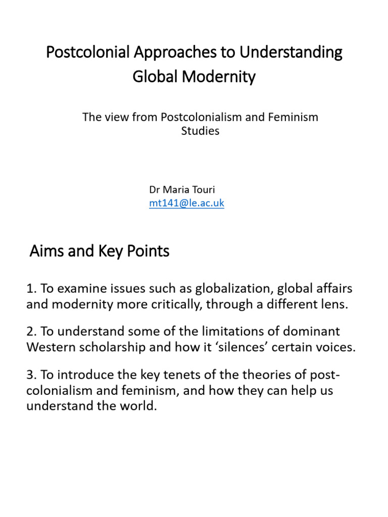 MS7006 Postcolonialism&Feminism 2024pptx | PDF | Intersectionality | Postcolonialism