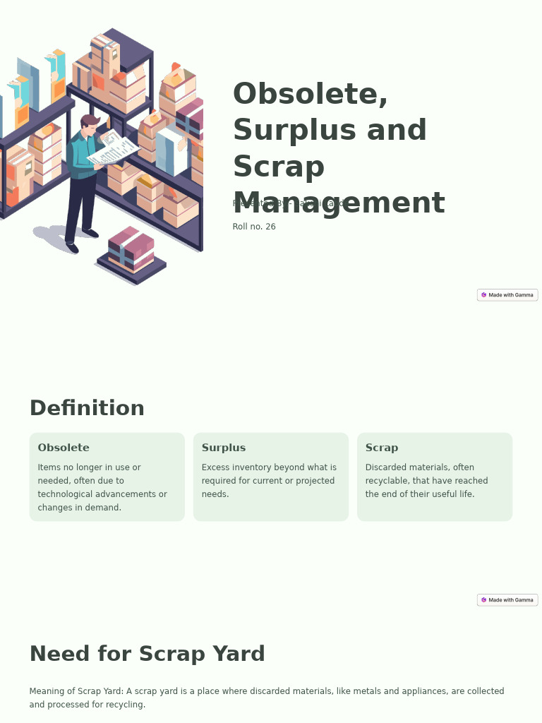 Obsolete Surplus and Scrap Management | PDF | Waste Management | Scrap